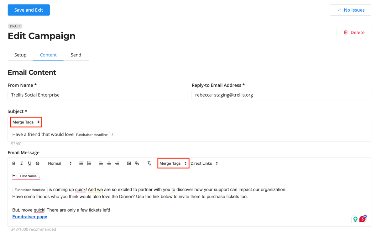 How to Use Merge Tags and Direct Links in Trellis Messaging